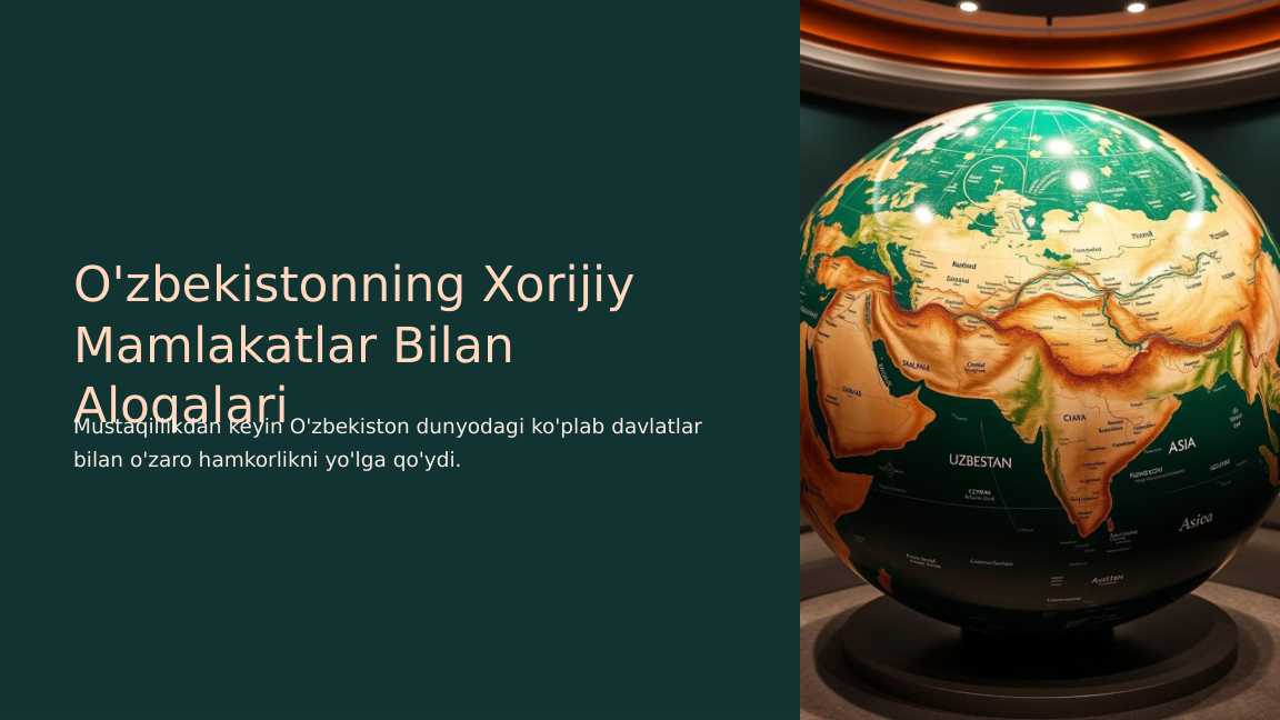 O'zbekistonning Xorijiy Mamlakatlar Bilan Aloqalari