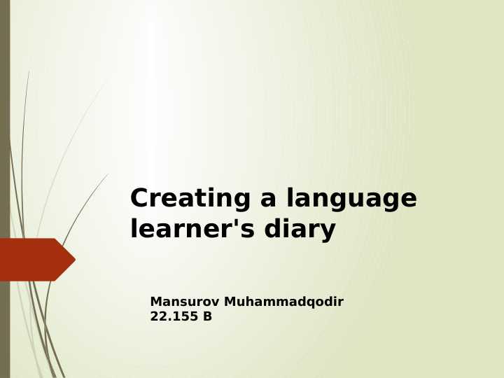 Creating a language learner's diary