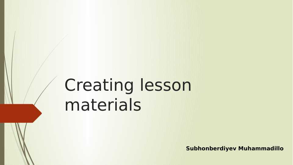 Creating lesson materials