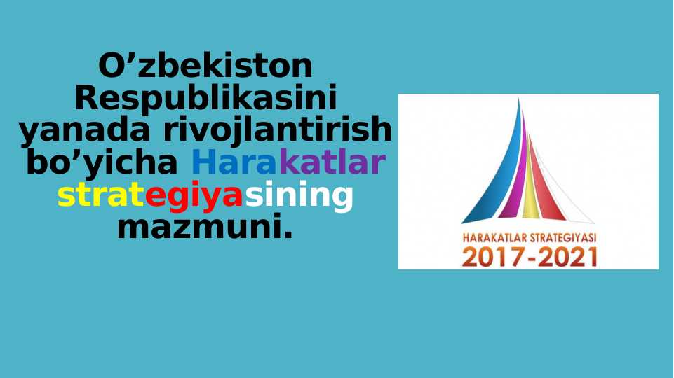 O’zbekiston Respublikasini yanada rivojlantirish bo’yicha Harakatlar ...