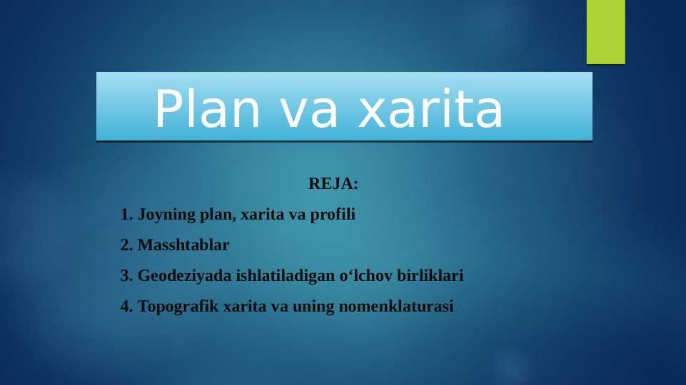 Plan va xarita