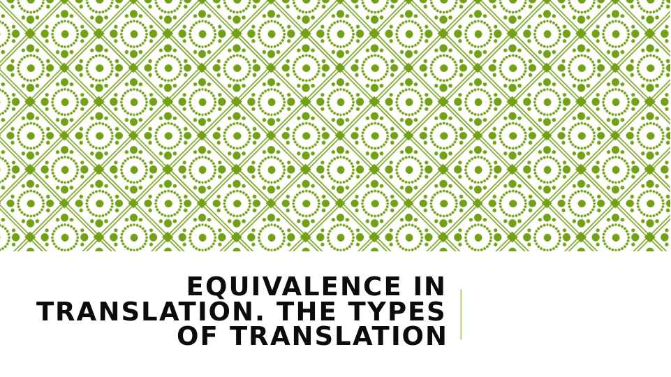 EQUIVALENCE IN TRANSLATION