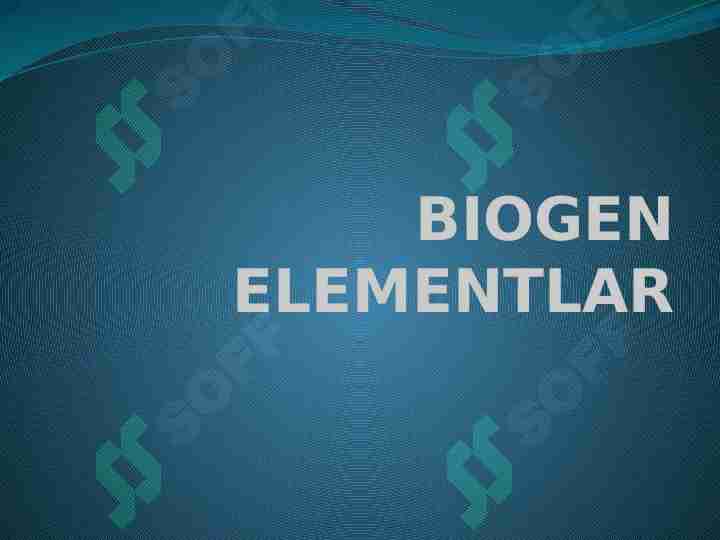 BIOGEN ELEMENTLAR