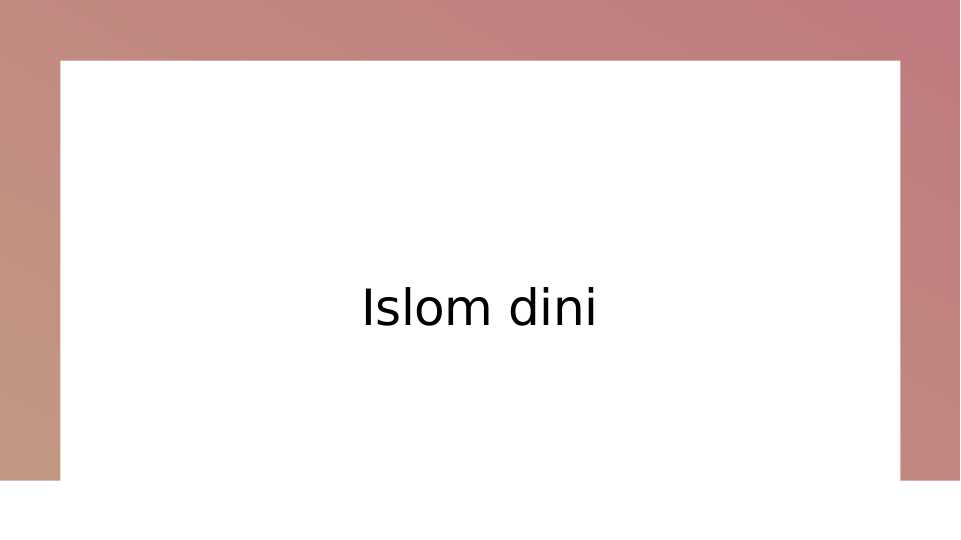 Islom dini