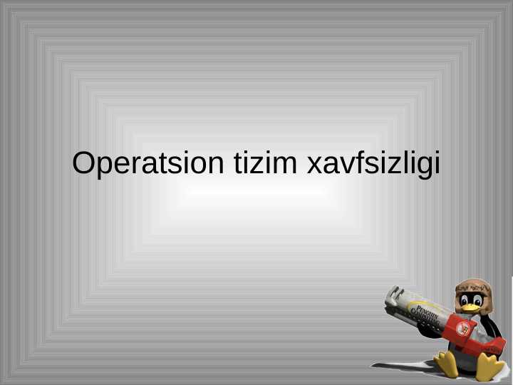 Operatsion tizim xavfsizligi