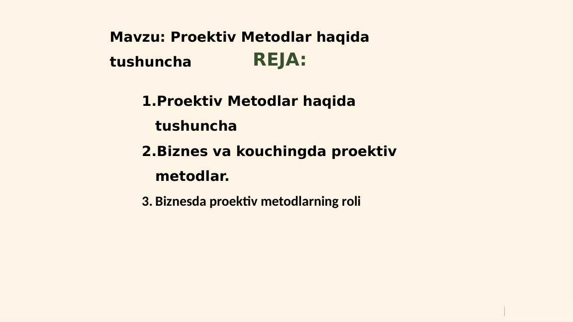 Proektiv Metodlar haqida tushuncha