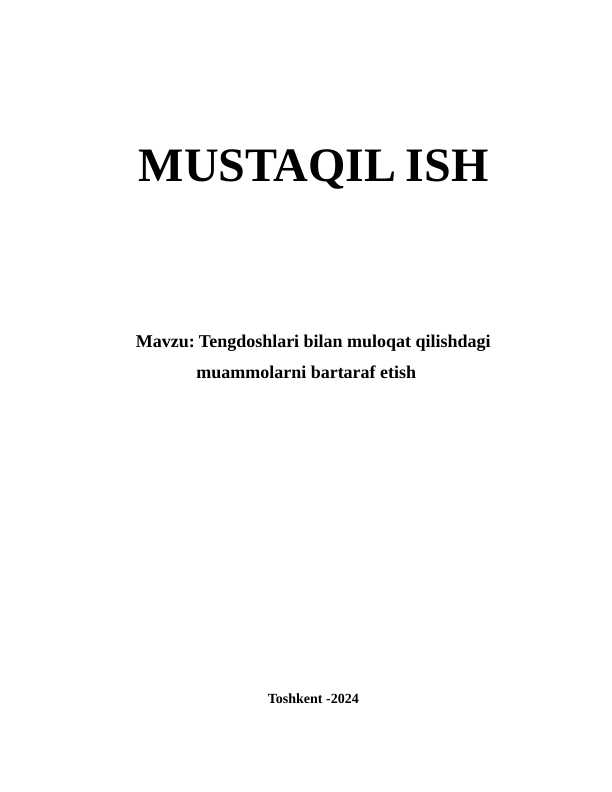 Tengdoshlari bilan muloqat qilishdagi muammolarni bartaraf etish