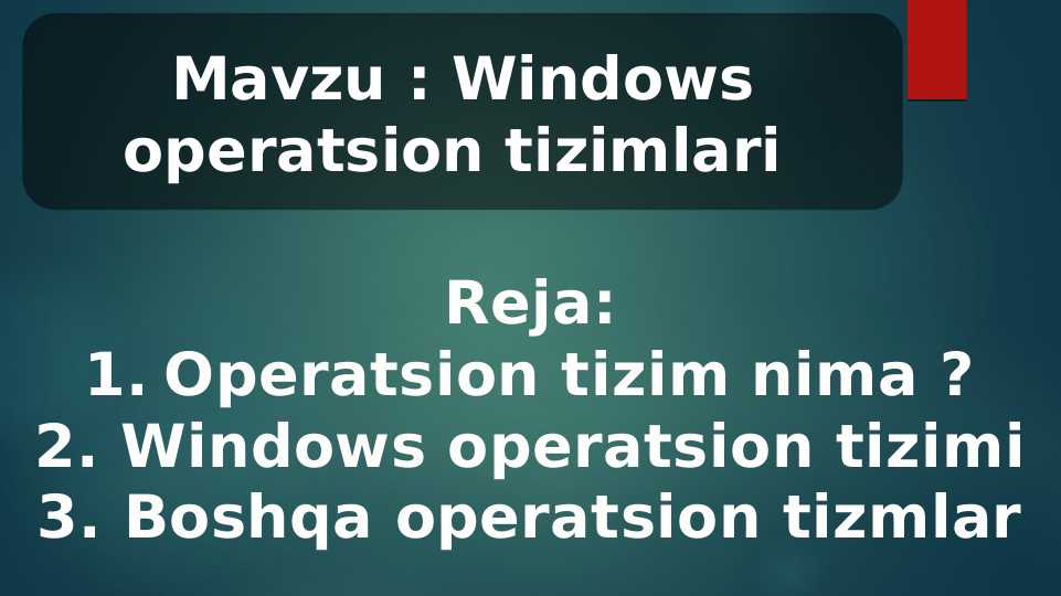 Windows operatsion tizimlari