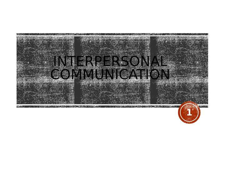 Interpersonal communication