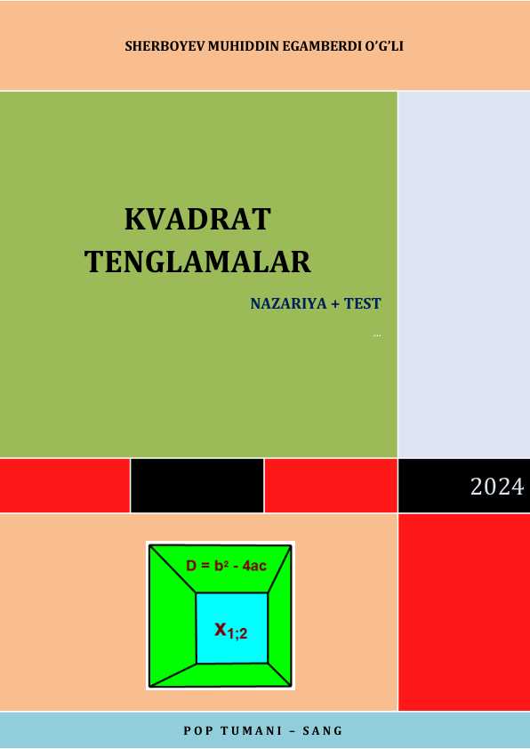 Kvadrat tenglamalar | Misollar