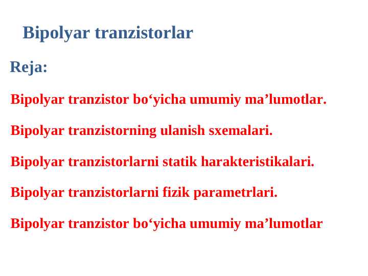 Bipolyar tranzistorlar