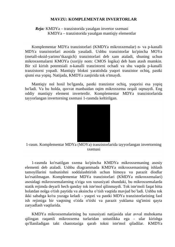 KOMPLEMENTAR INVERTORLAR