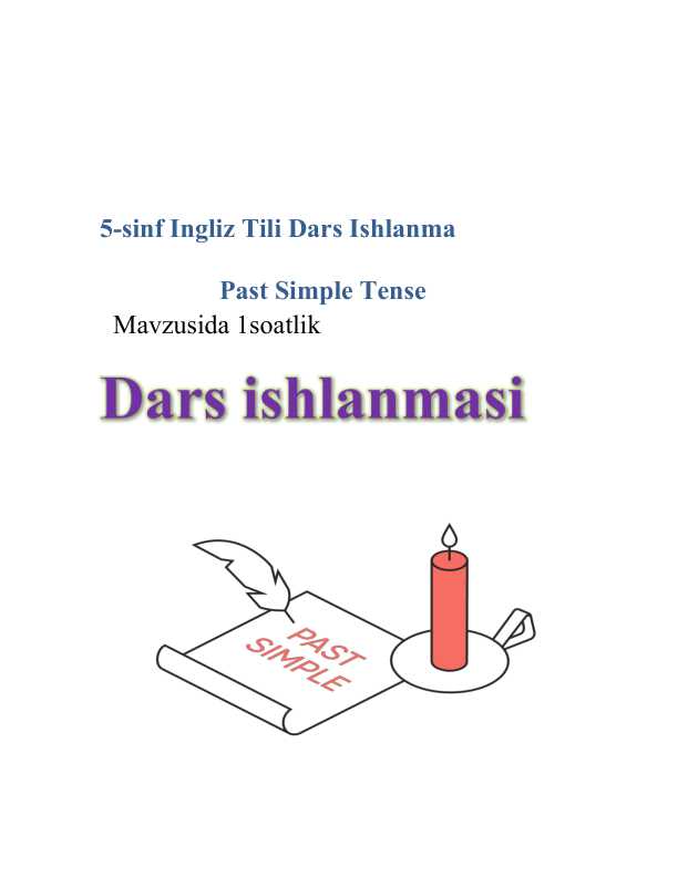 PAST SIMPLE TENSE DARS ISHLANMA