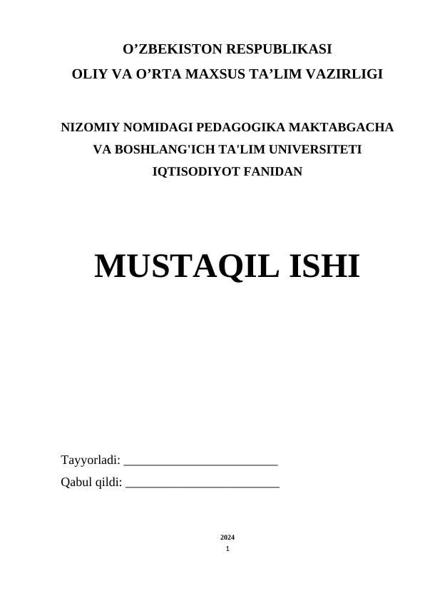 MUSTAQIL ISH