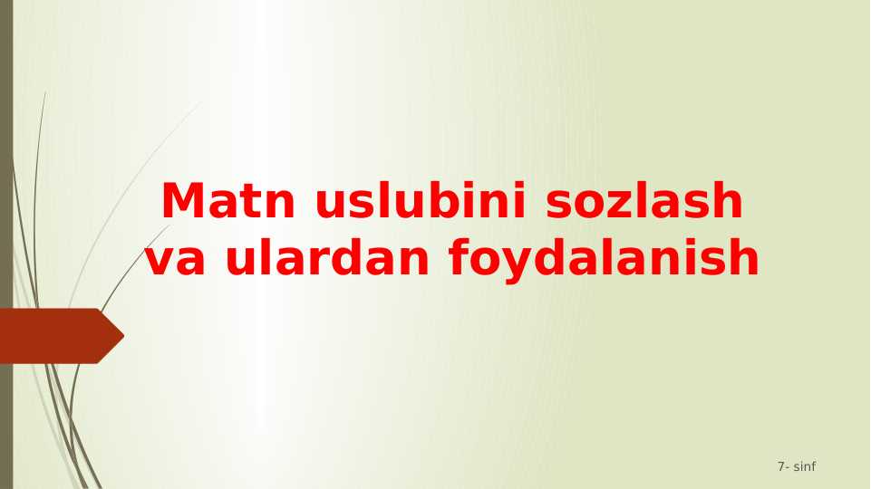 Matn uslubini sozlash va ulardan foydalanish