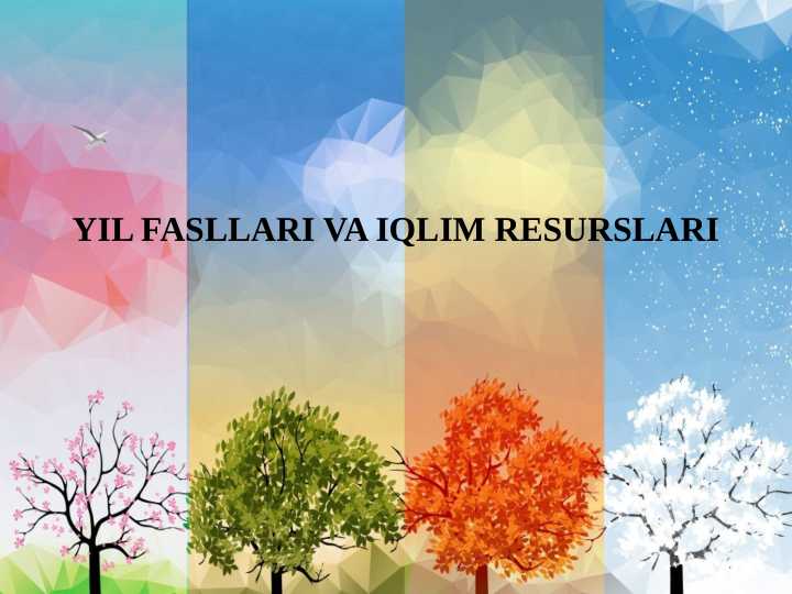YIL FASLLARI VA IQLIM RESURSLARI