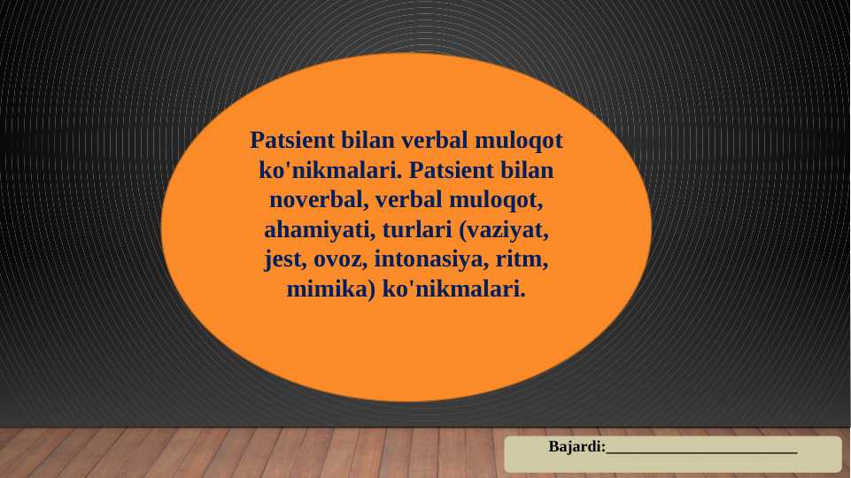 Patsient bilan verbal muloqot ko'nikmalari. Patsient bilan noverbal ...