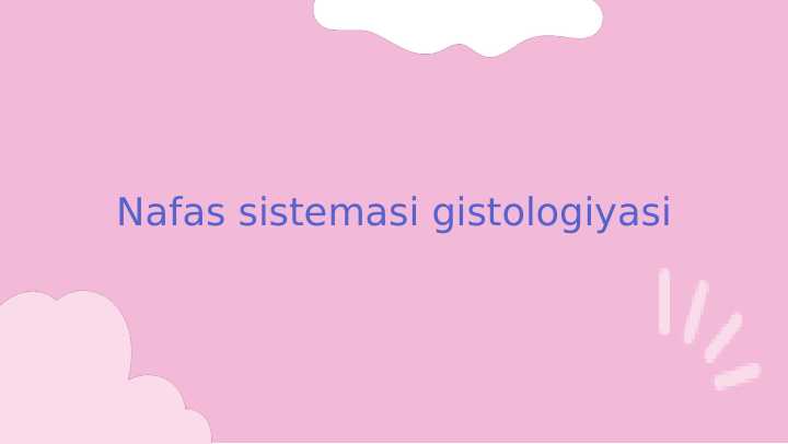 Nafas sistemasi gistologiyasi