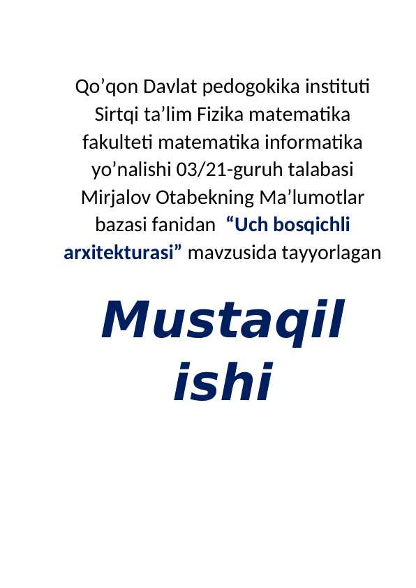 Mustaqil ish