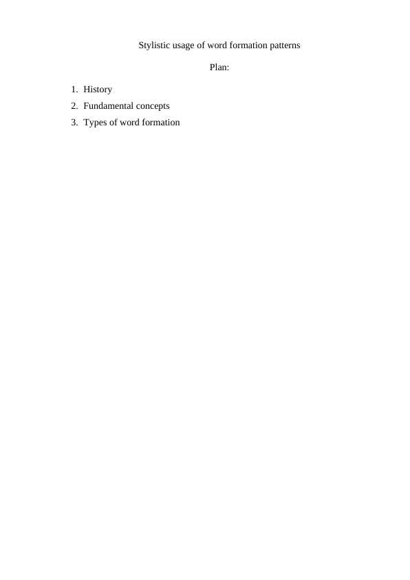 Stylistic usage of word formation patterns