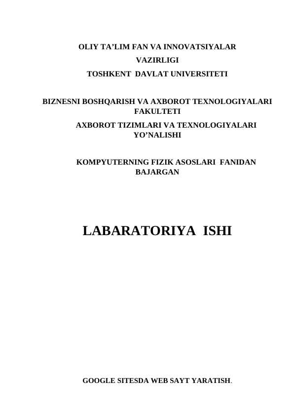 GOOGLE SITESDA WEB SAYT YARATISH