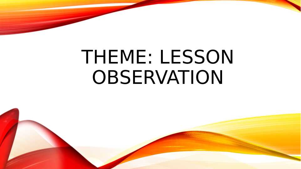 lesson observation