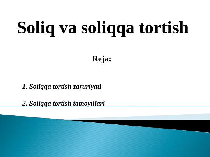 Soliq va soliqqa tortish