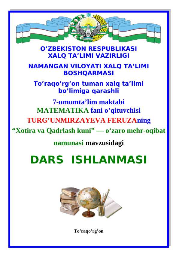 Dars ishlanma-9 MAY