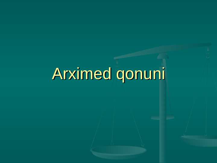 Arximed qonuni