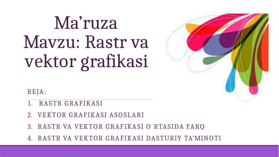 Rastr va vektor grafikasi