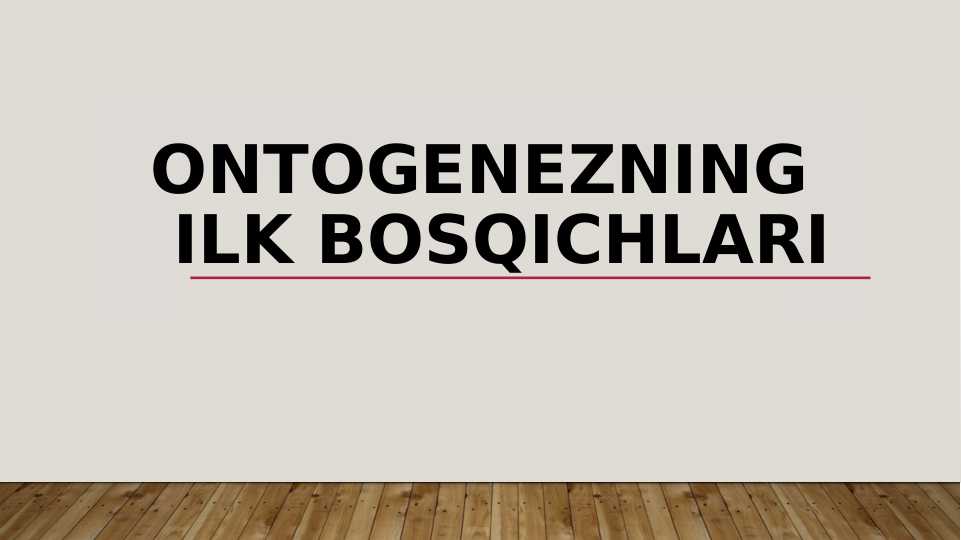 Ontogenez ppt