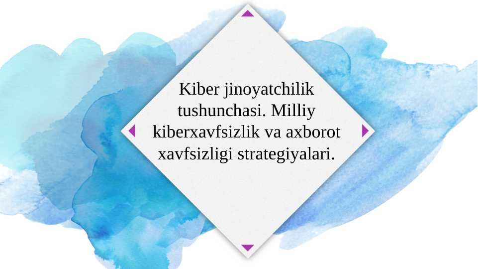Kiber jinoyatchilik tushunchasi. Milliy kiberxavfsizlik va axborot ...