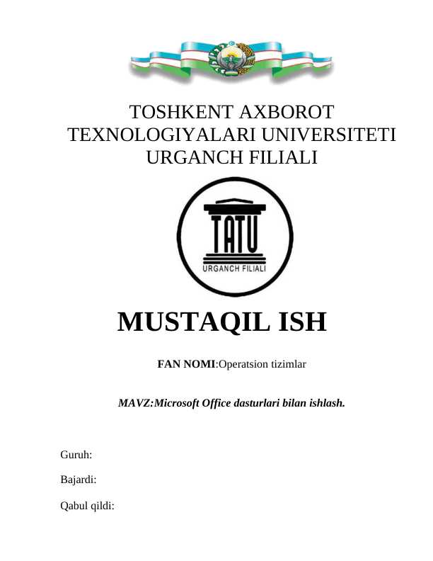 Operatsion tizimlar.Microsoft Office