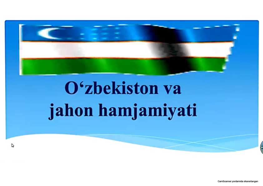 O‘zbekiston va jahon hamjamiyati.