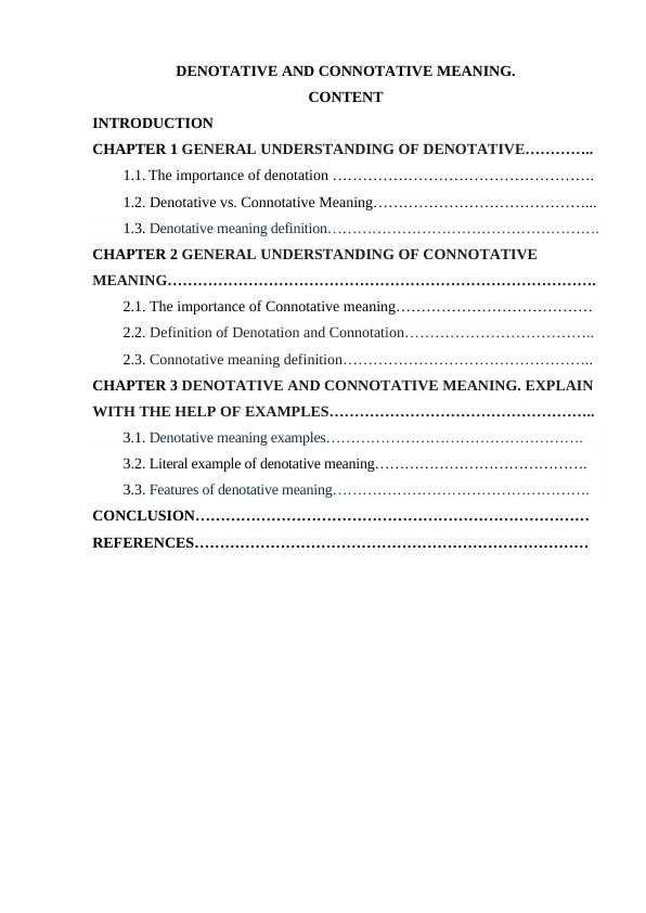 DENOTATIVE AND CONNOTATIVE MEANING