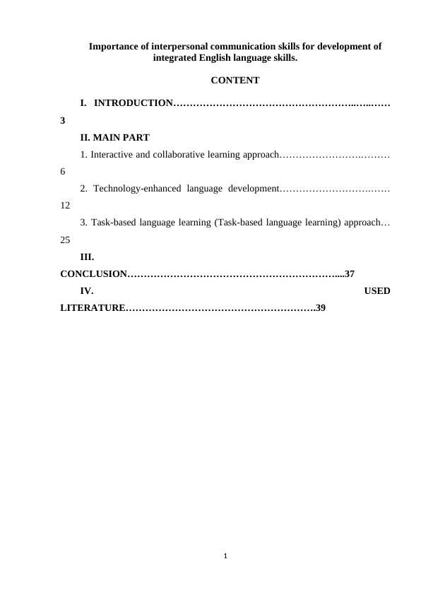 Importance of interpersonal communication skills for development of ...