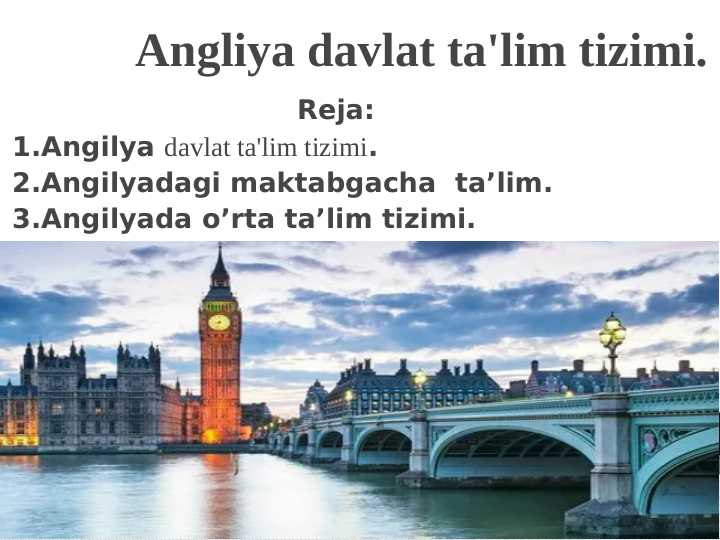 Angliya davlat ta'lim tizimi.
