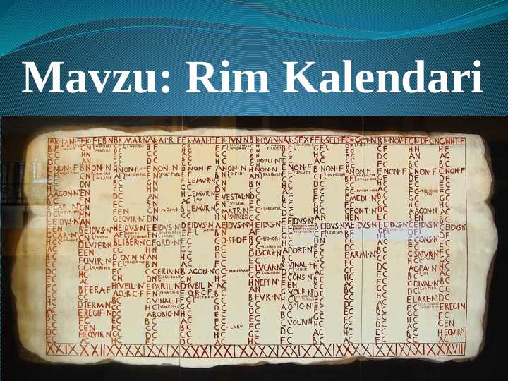Rim Kalendari - Roman Calendar
