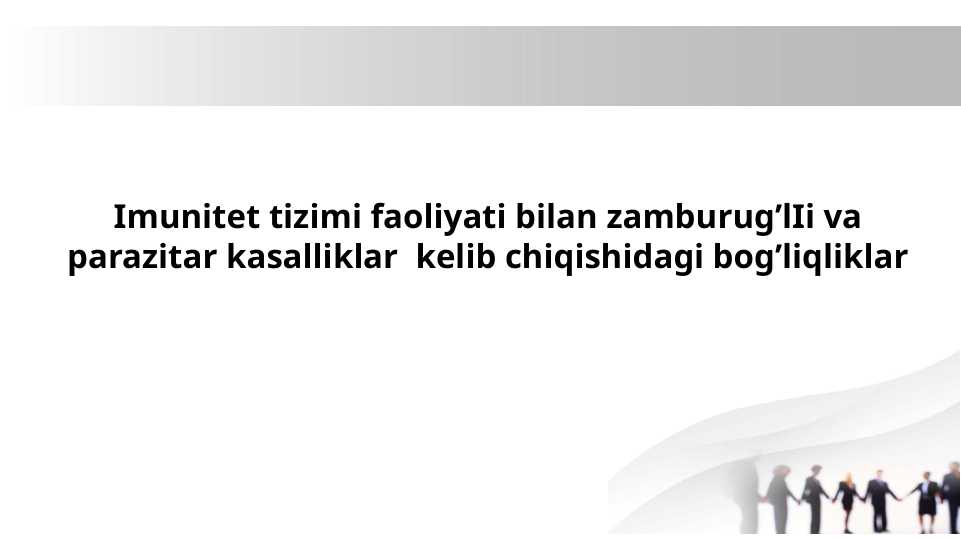 Imunitet tizimi faoliyati bilan zamburug’lIi va parazitar kasalliklar ...