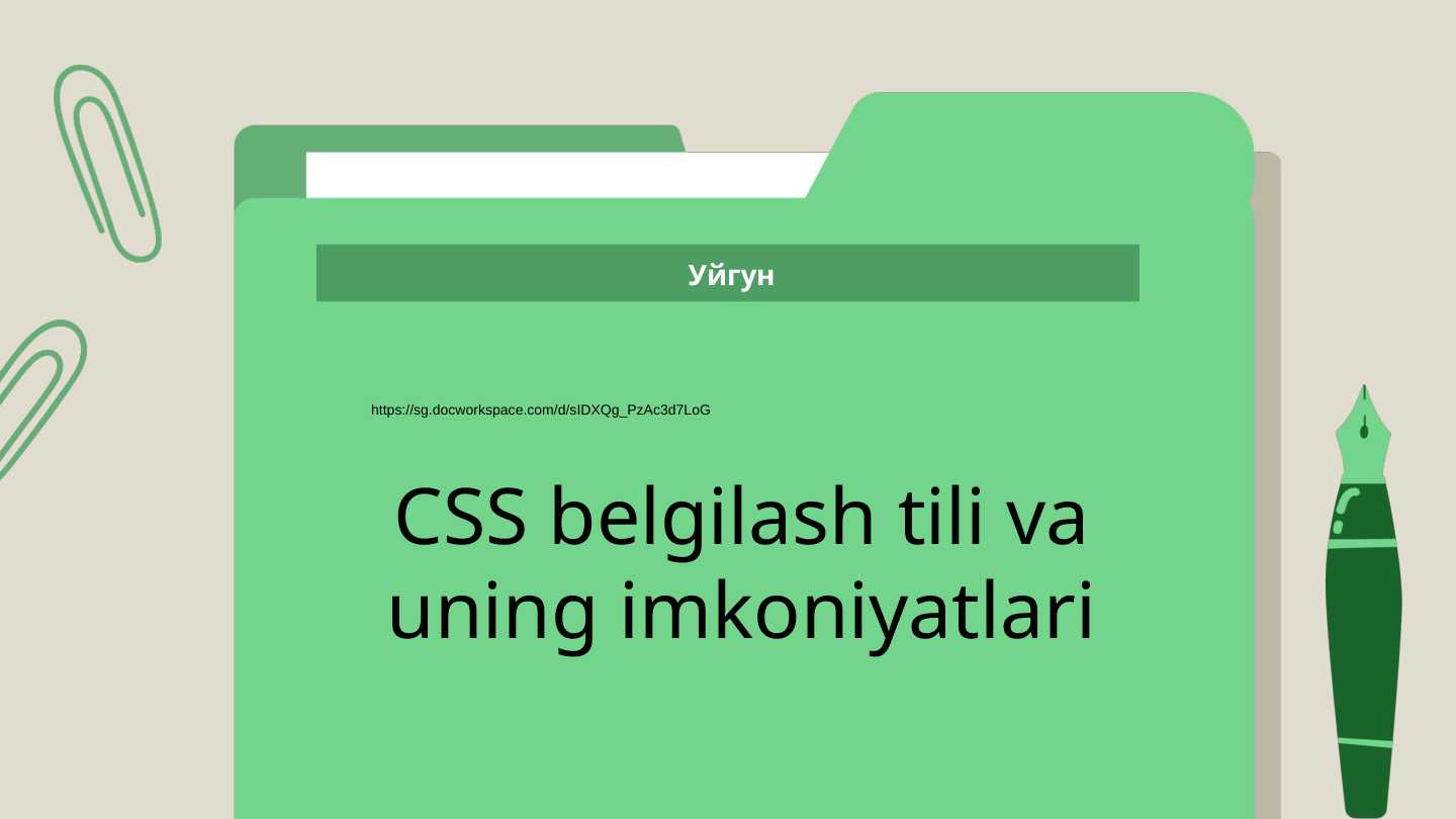 CSS belgilash tili va uning imkoniyatlari