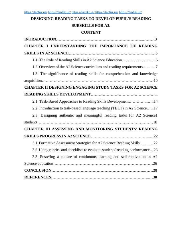 DESIGNING READING TASKS TO DEVELOP PUPIL’S READING SUBSKILLS FOR A2.