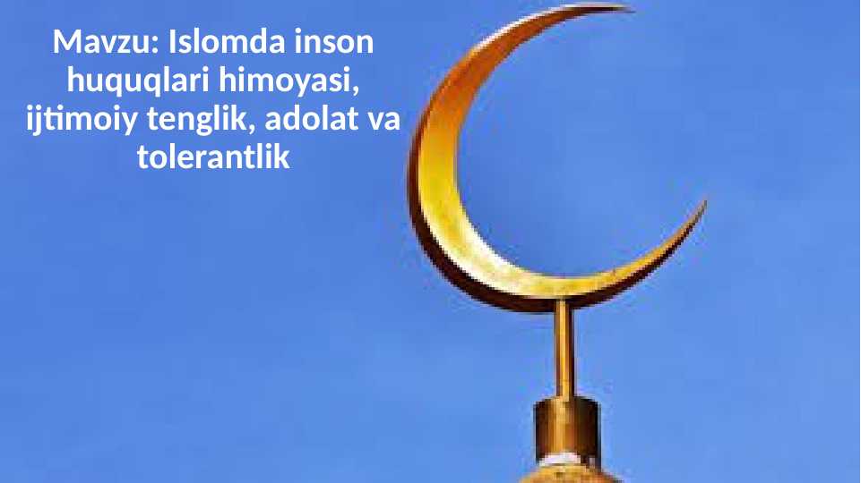 İslomdan inson huquqlari