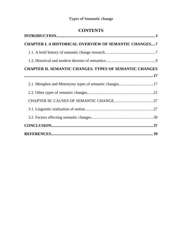 Types of Semantic change
