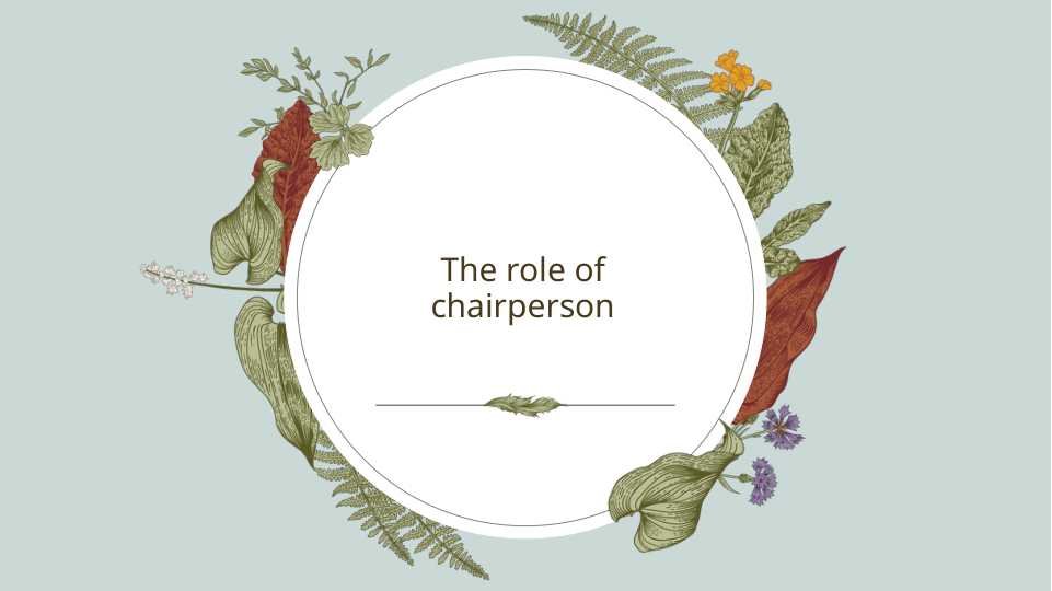 The role of chairperson
