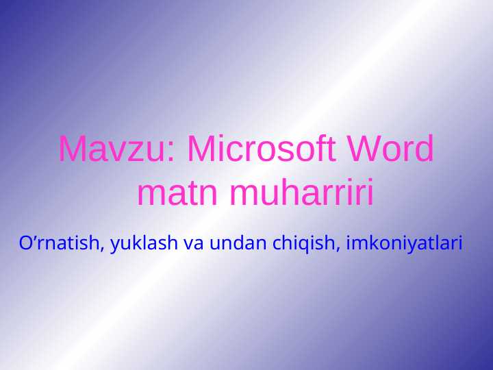 Microsoft Word matn muharriri