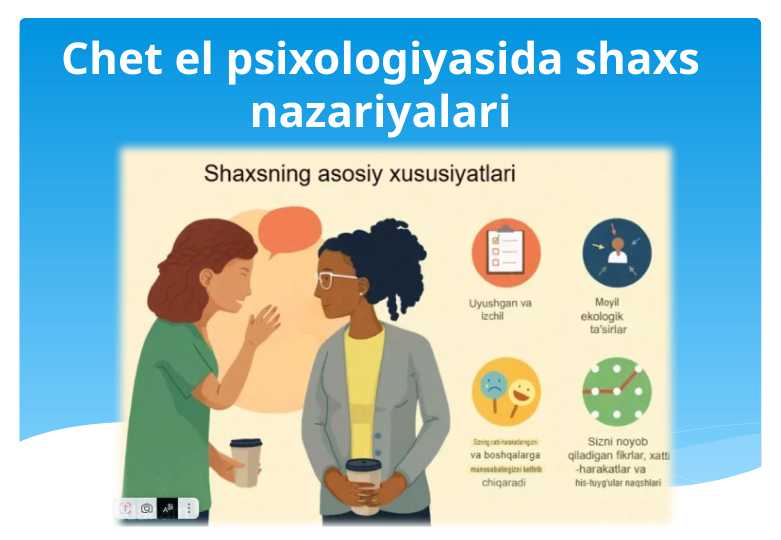 Chet el psixologiyasida shaxs nazariyalari