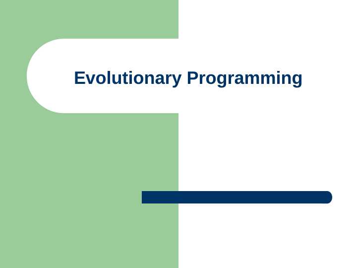 Evolutionary Programming
