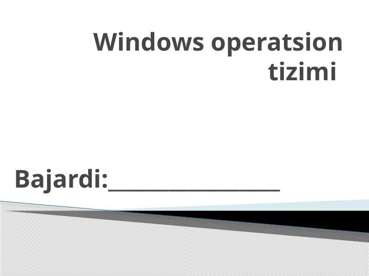 Windows operatsion tizimi