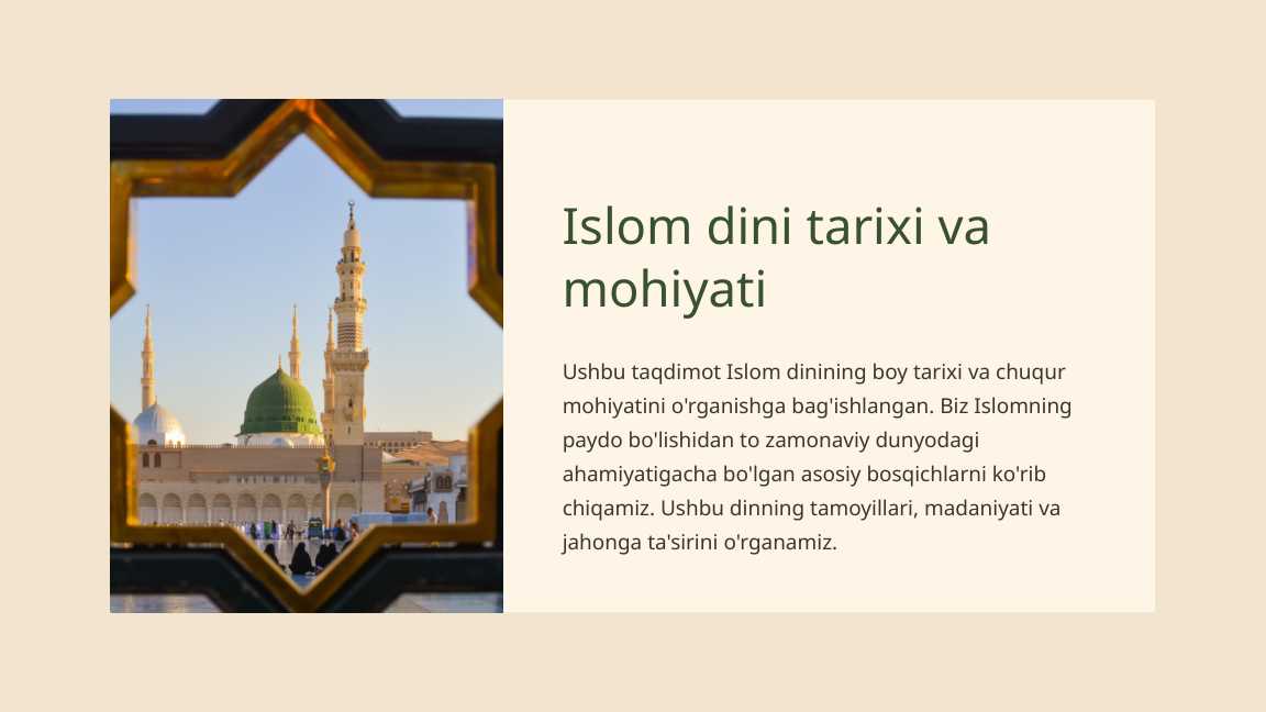 Islom dini tarixi va mohiyati