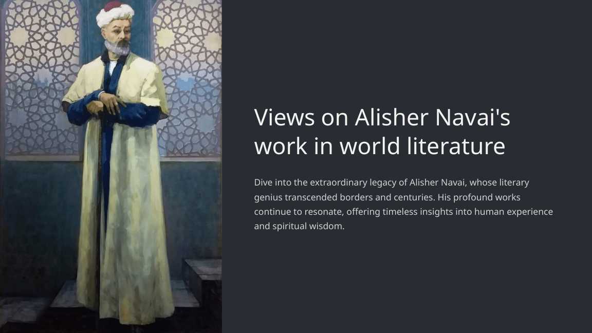 Views on Alisher Navai's work in world literature